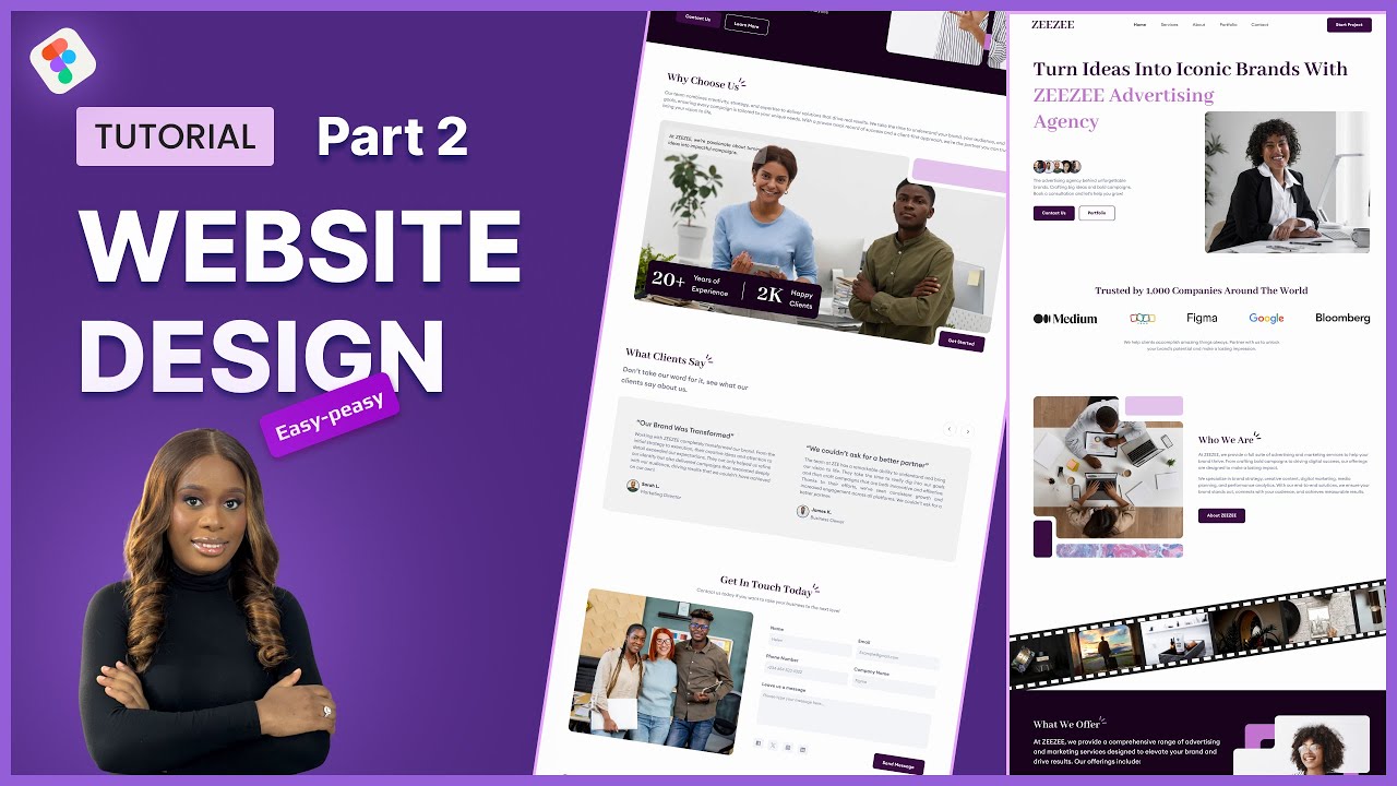 Full Website Design Tutorial with Animations - Figma Tutorial for ...