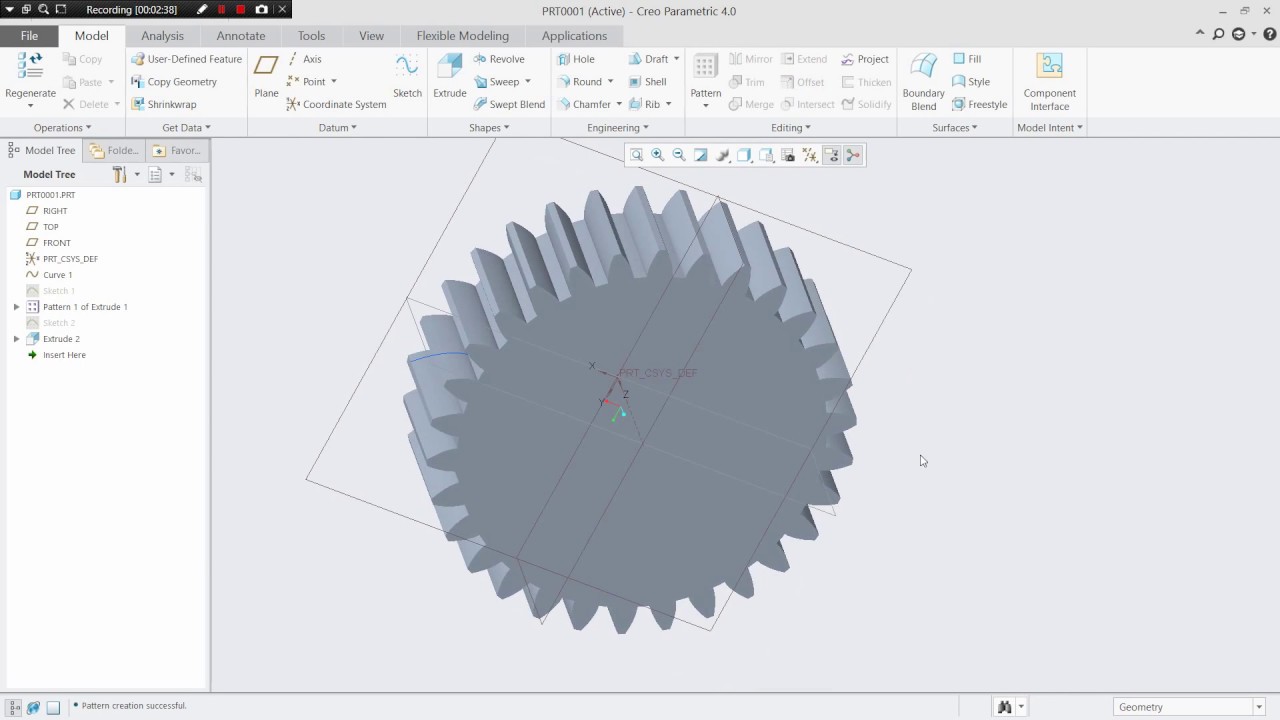 PTC Creo 4.0 (Part 1) :: Gear Profile tutorial using Equation ...