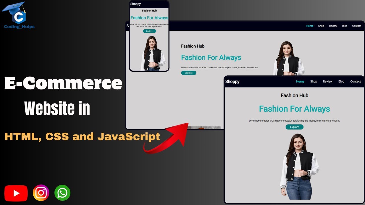 Responsive Ecommerce Website Using Html Css And Javascript Coding 6028