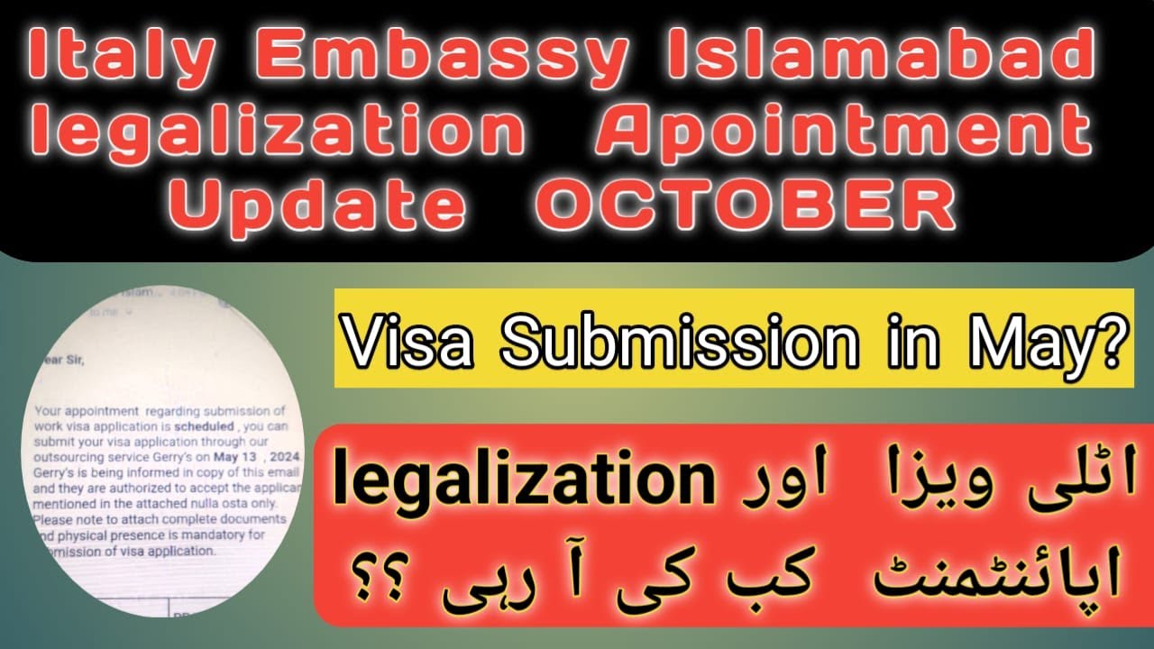 Italy Embassy Islamabad Appointment |legalization, Visa Submission ...