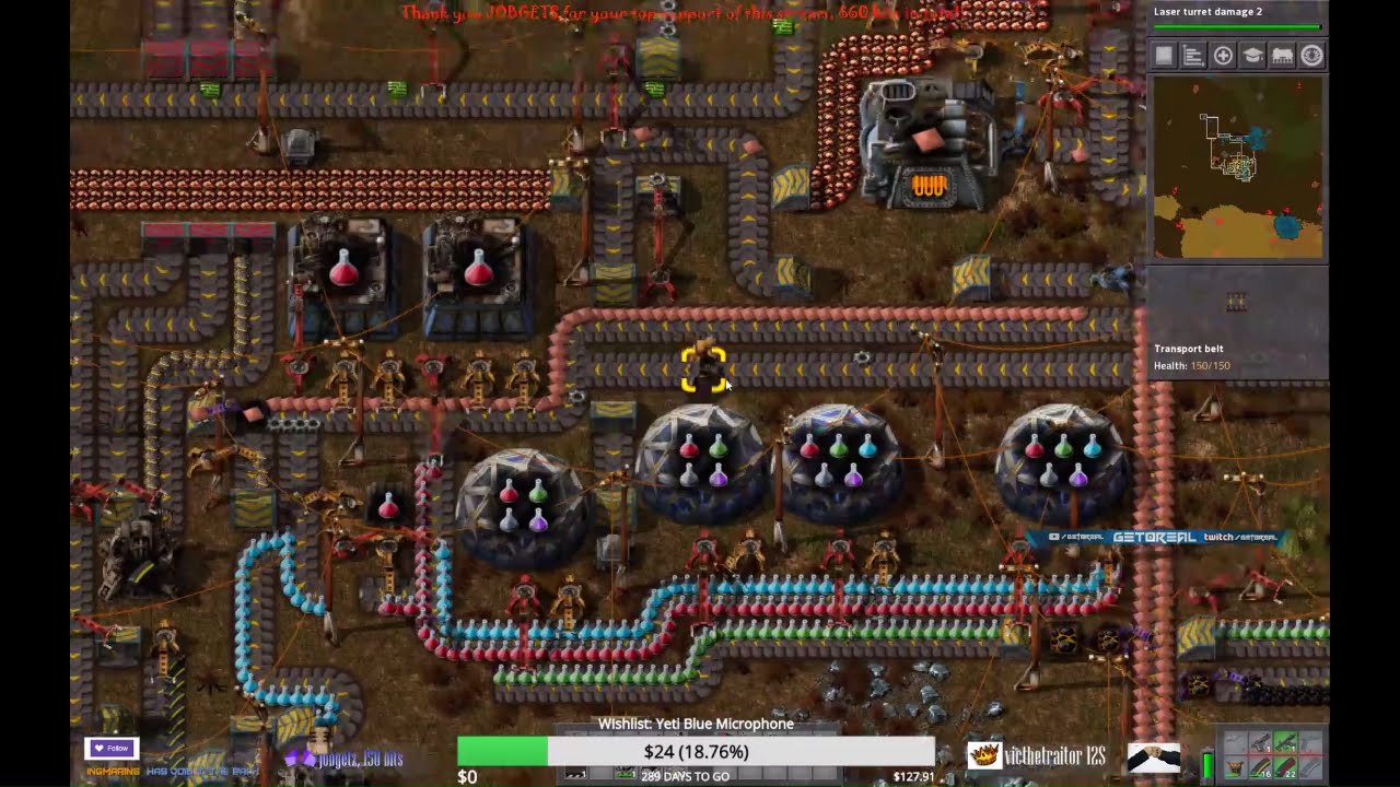 Factorio - Building a rocket to go back home! [got the blue science ...