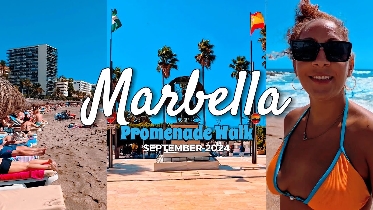 Marbella, Spain. PROMENADE WALK September 2024 BARS RESTAURANTS SHOPS BEACH - YouTube