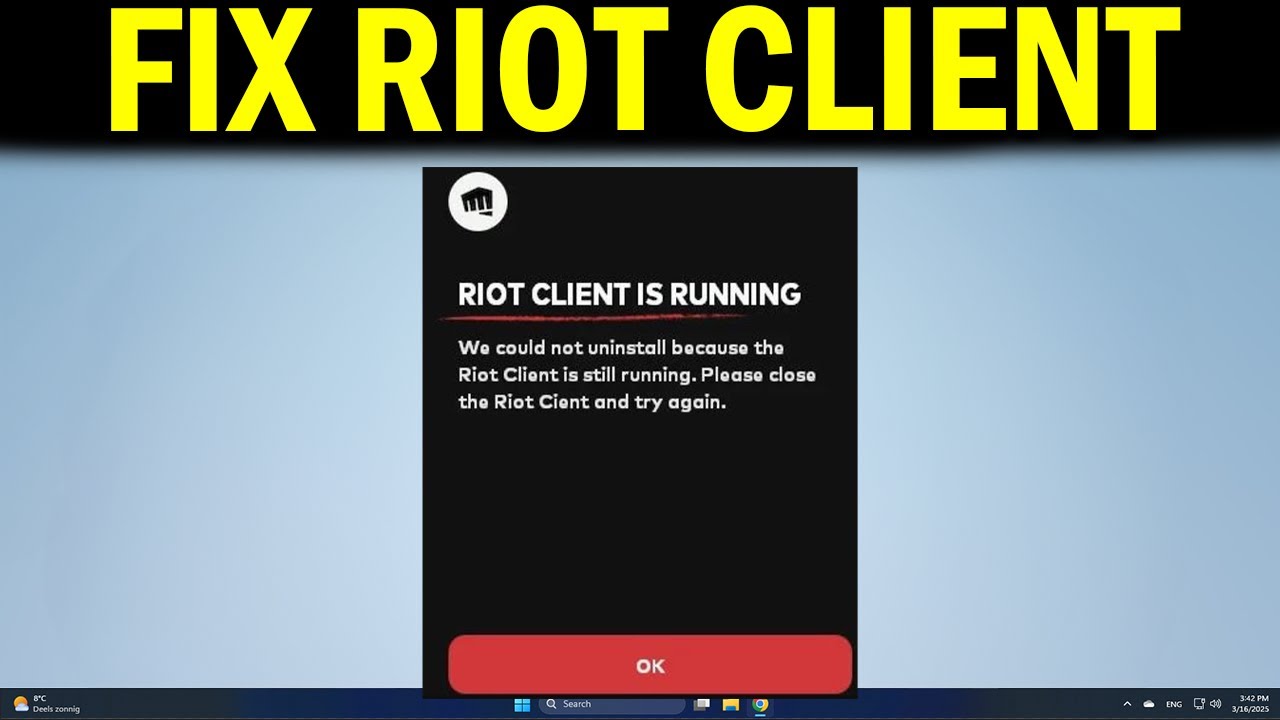 How To Fix Can't Uninstall Because The Riot Client is Still Running ...