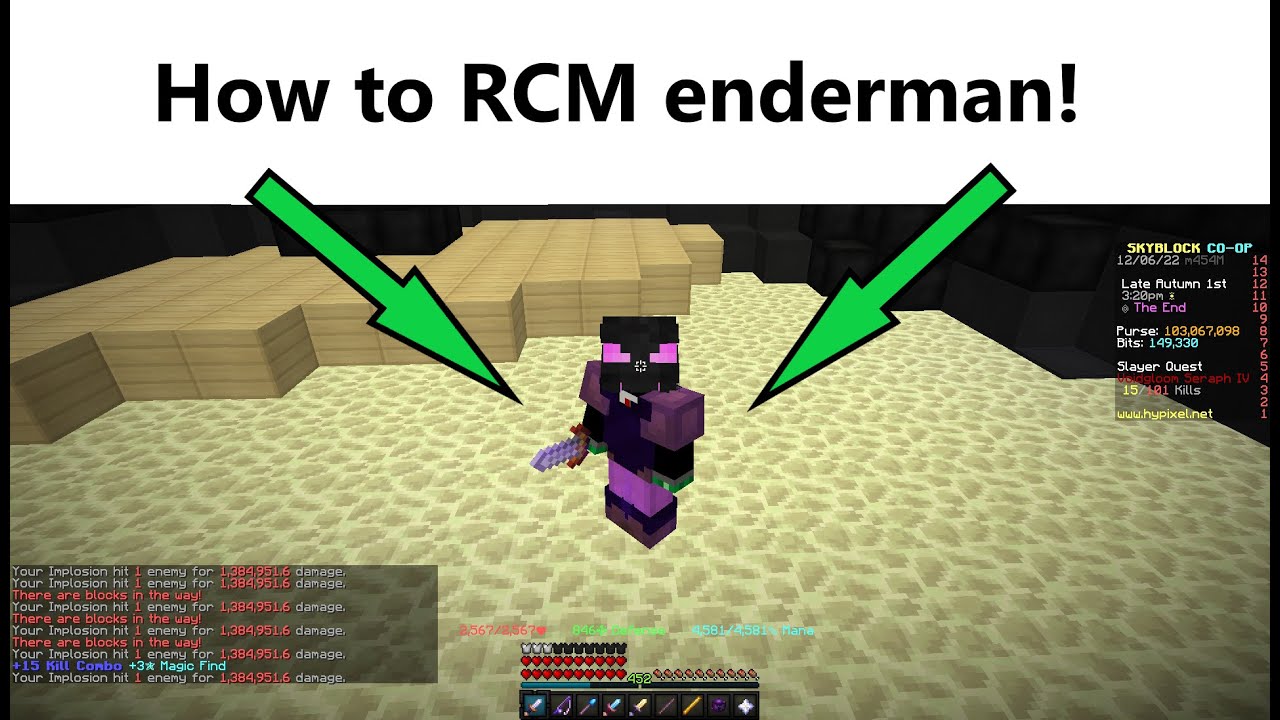 How to RCM enderman slayer! Hypixel Skyblock - YouTube