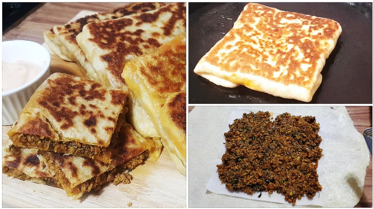 Easy Stuffed Mutton Kheema Parathas with spring roll sheets/Kheema ...