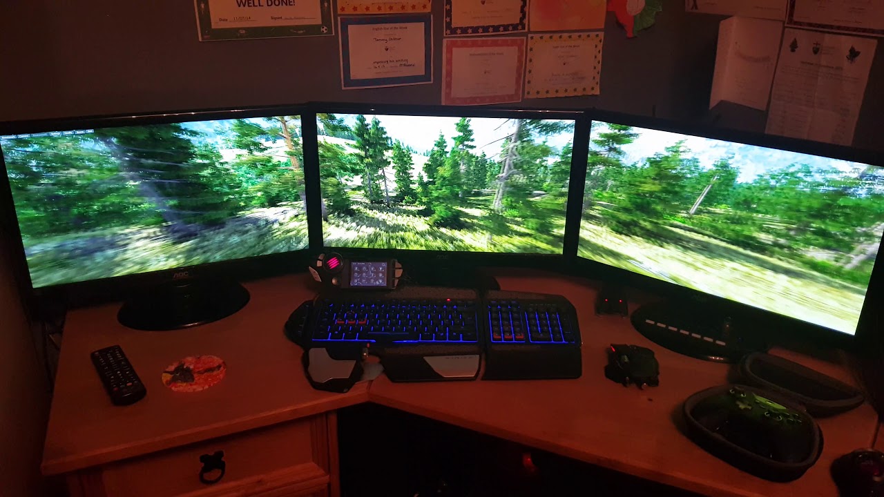 Triple monitor span surround 5760 x 1080 - YouTube