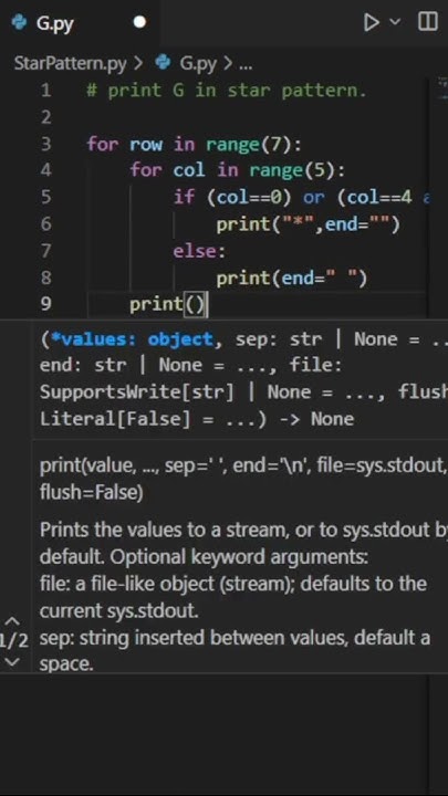 Print Patten G In Python Easy Trick Nested Loop With Source Code Shortspython Loops Youtube