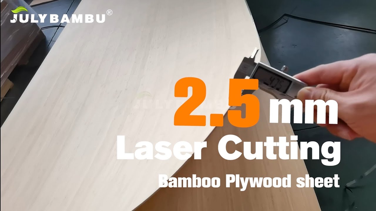 JULYBAMBU's 2.5mm bamboo plywood sheets for laser cutting. - YouTube
