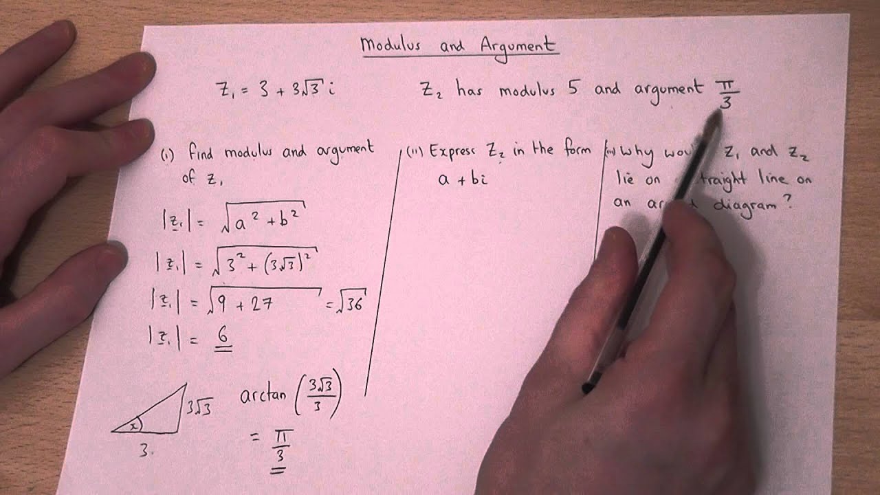 Complex Numbers : Finding The Modulus And Argument - Youtube