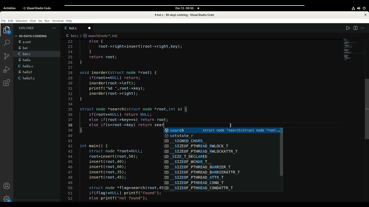 DSA 2 | searching in BST using C - YouTube
