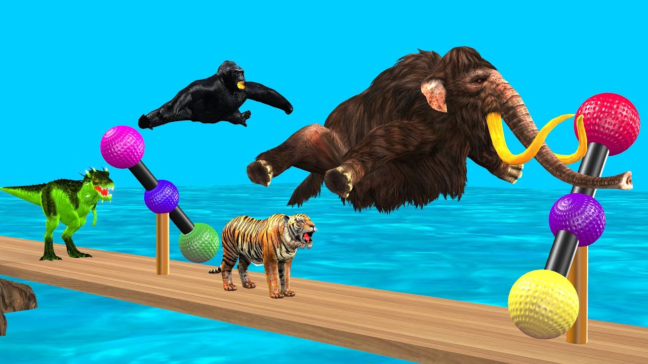 An Obstacle Game With Wild Animals Gorilla Cow Mammoth Elephant ...