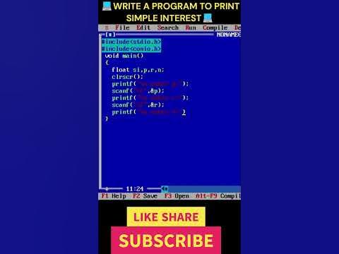 c program to calculate simple interest | Parth Coder | #coding #clanguage#shorts#reels# ...