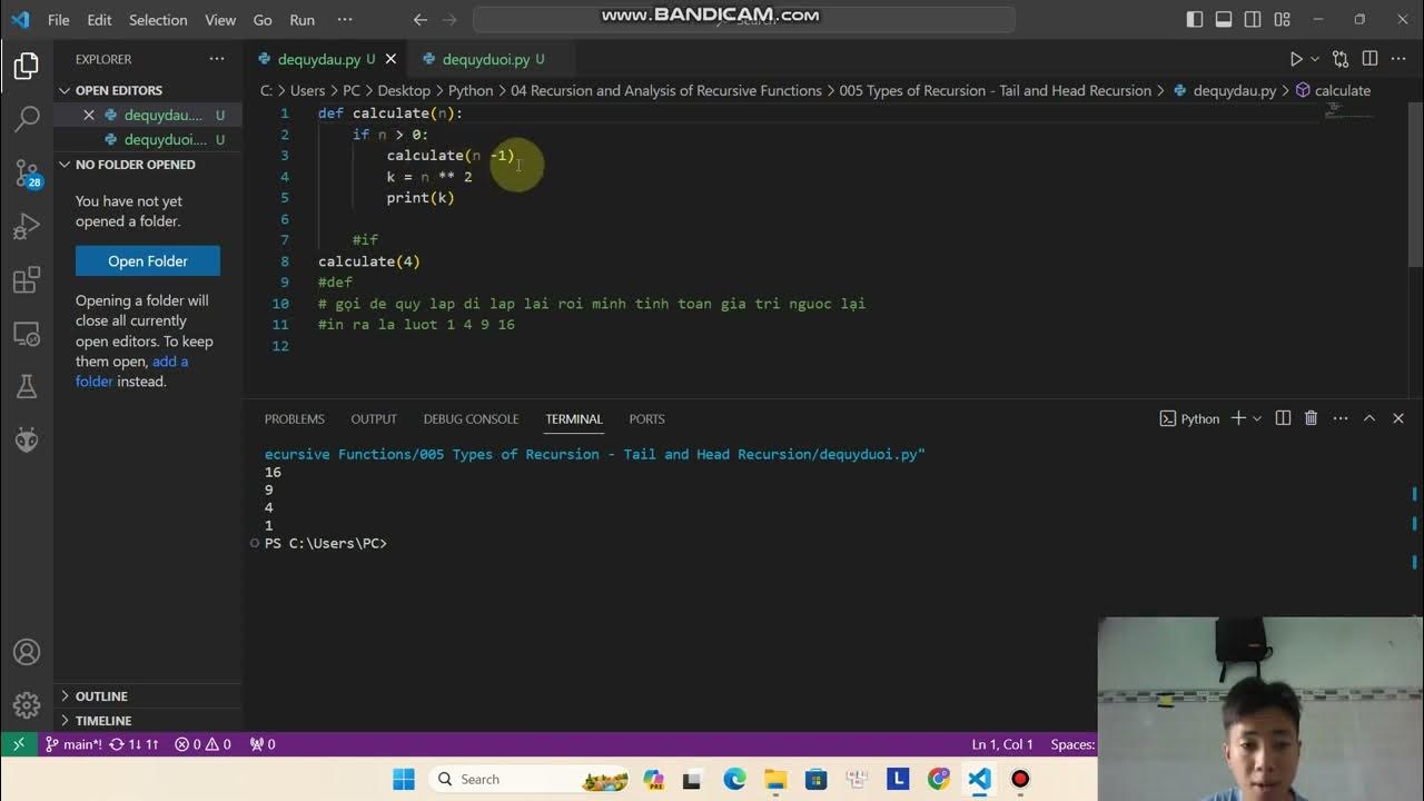 005 Types Of Recursion Tail And Head Recursion Youtube