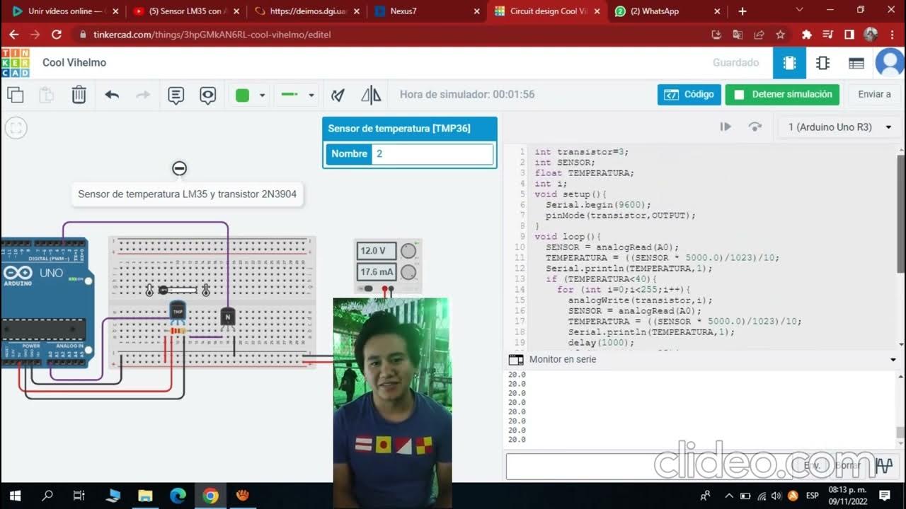 Video simulación Sensor LM35, Transistor 2n3904 y Arduino - YouTube