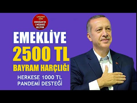 Emekliye 2500 TL Bayram Harçlığı. Herkese 1000 TL Sosyal Yardım.