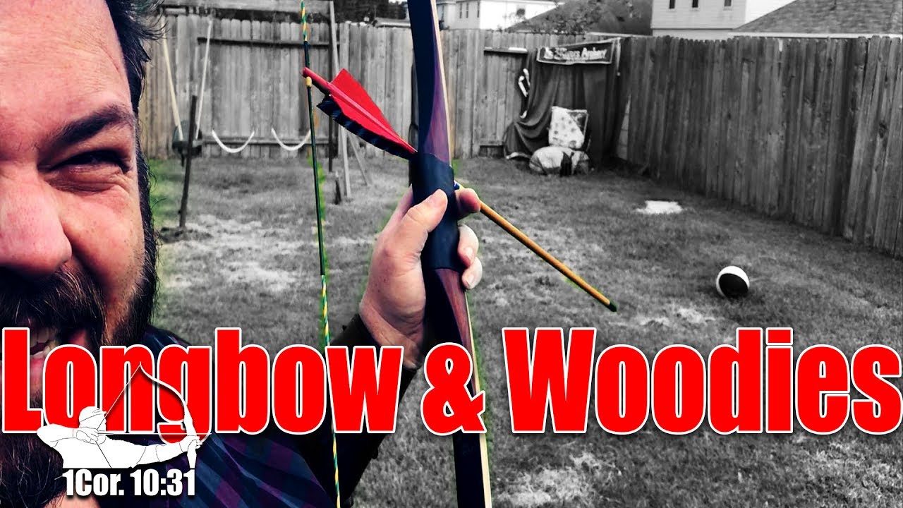 Longbow and wood arrows, shooting to relax! #archery - YouTube