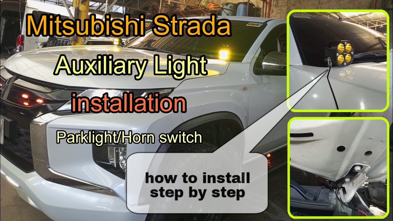 Mitsubishi Strada | Auxiliary Light installation (step by step ...