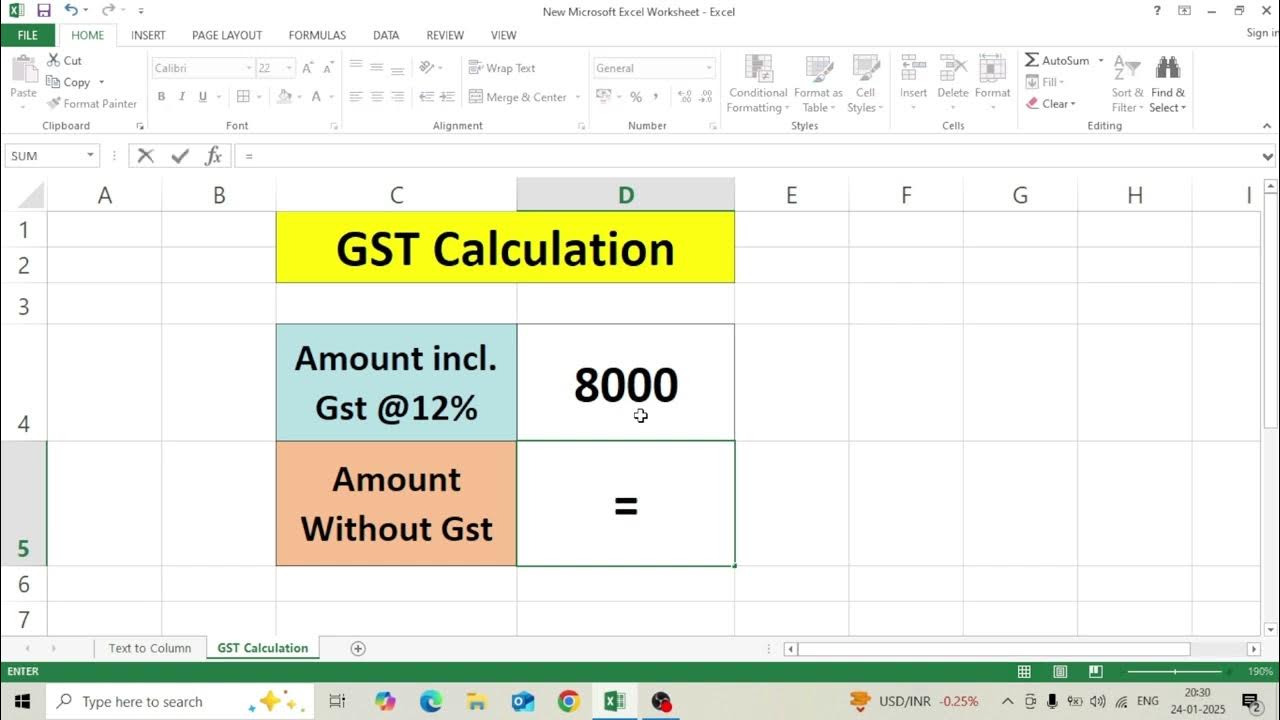 How to Calculate GST in Excel: Step-by-Step Guide with Formulas" #viralvideo #exceltips - YouTube