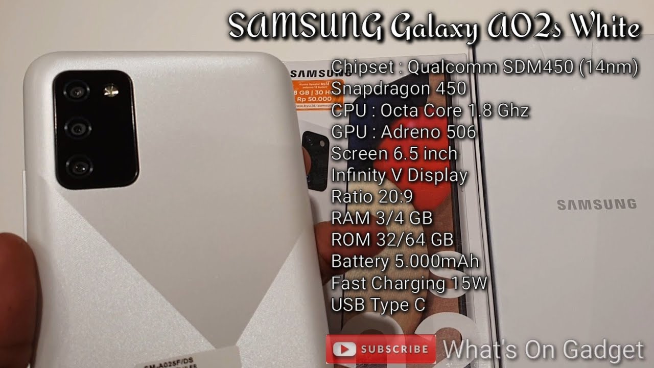 SAMSUNG Galaxy A02s White - YouTube