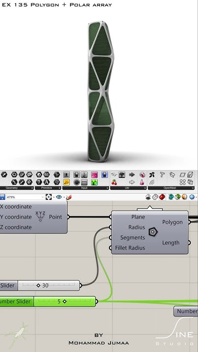 Grasshopper - EX 135 - Polygon + Polar array - YouTube