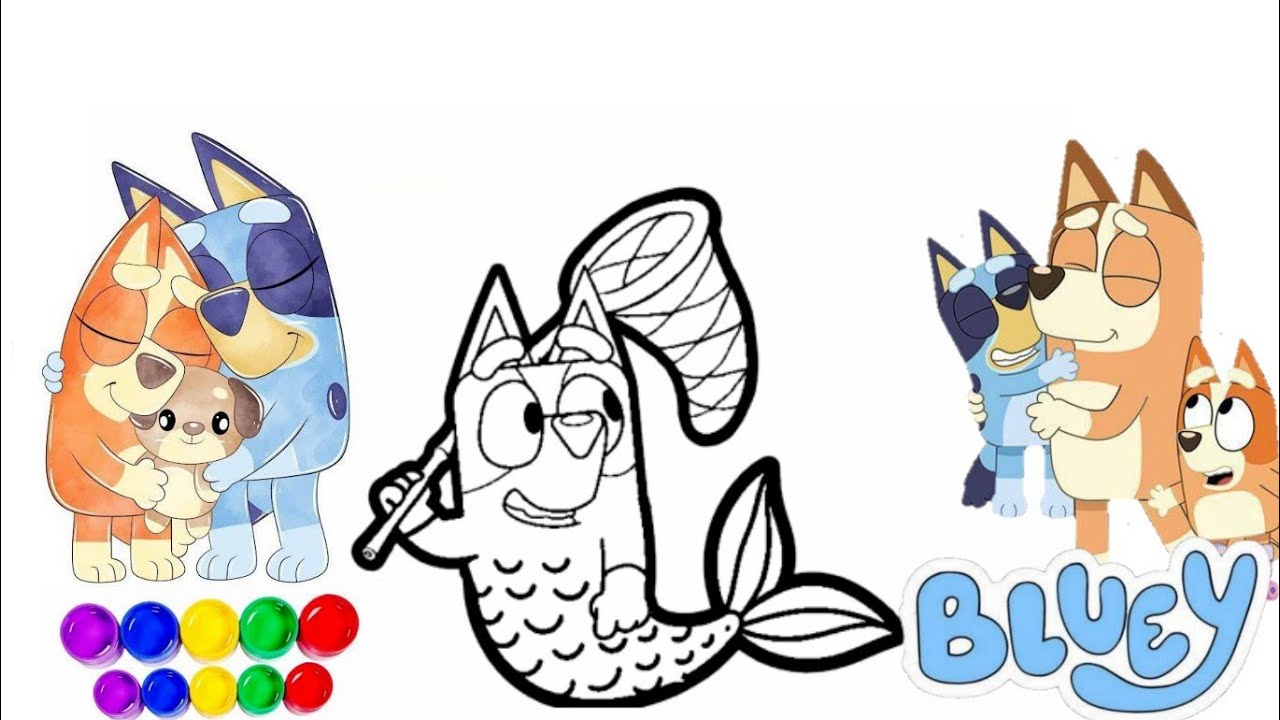 Mermaid Bluey Underwater 🐚 – Draw Bluey as a Mermaid - YouTube