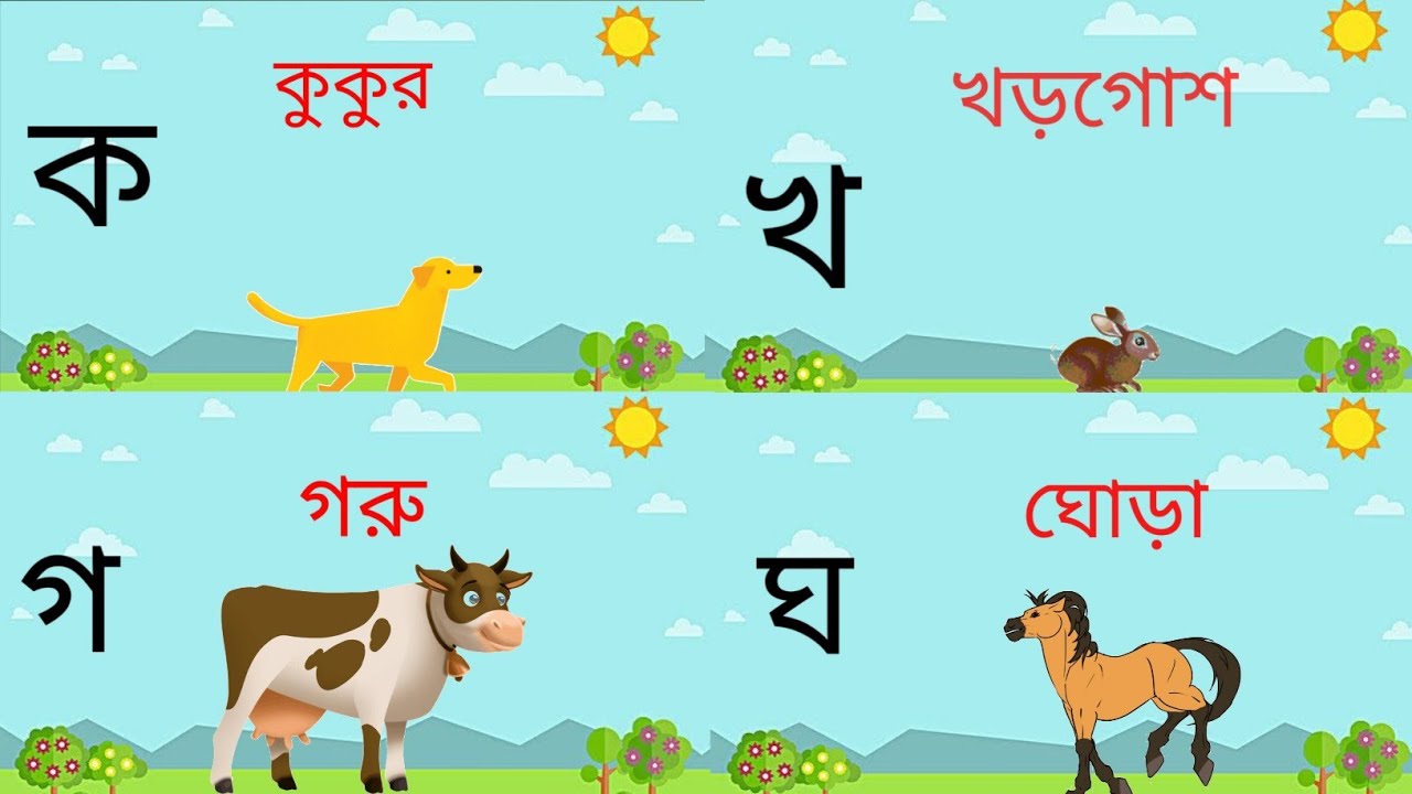 বাংলা বর্ণমালা। ব্যঞ্জনবর্ণ। ক খ গ ঘ শেখা। bangla bornomala। - YouTube