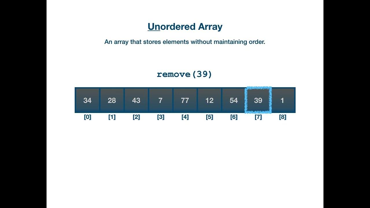 Ordered Array vs Unordered Arrays - YouTube