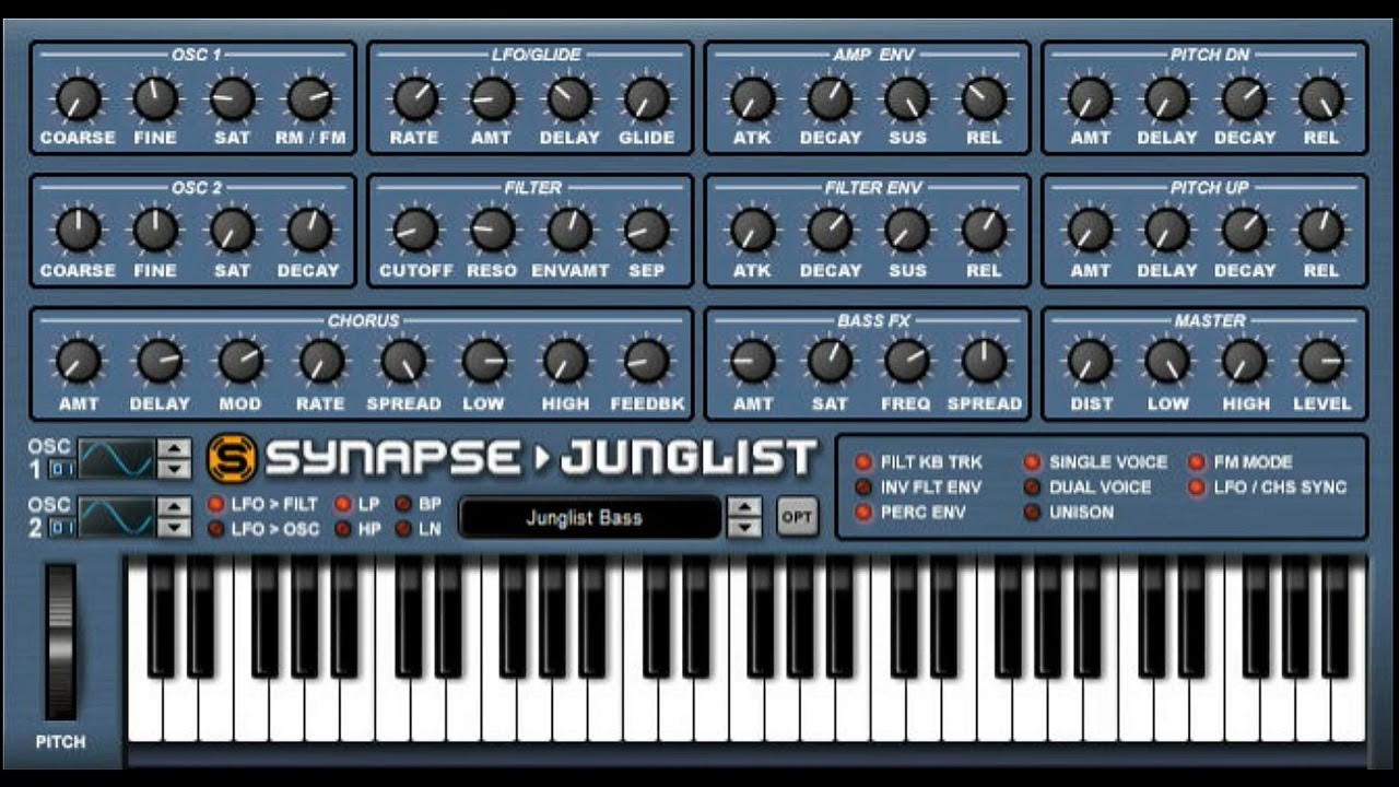 FREE SYNTH SYNAPSE JUNGLIST SOUND DEMO - YouTube