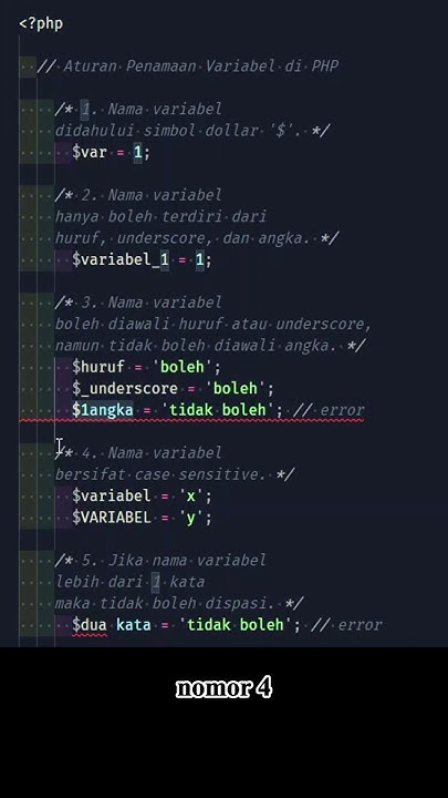 Aturan Penamaan Variabel di PHP // 2 - YouTube