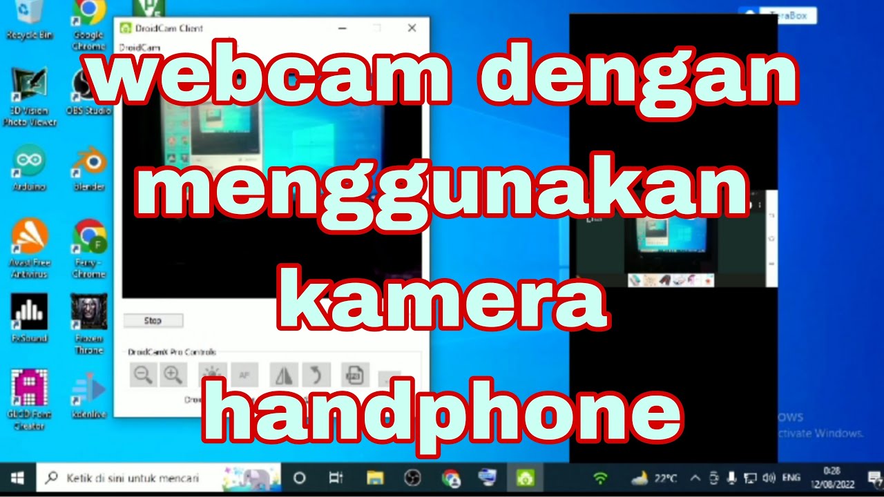 Webcam komputer dengan kamera handphone windows 10 - YouTube