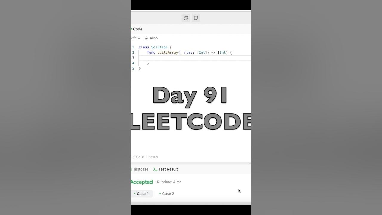 Day 91: LeetCode Problem 1920 - Swift #daily #challenge #Swiftui #coding #Leetcode - YouTube