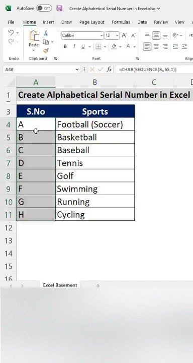 Create Alphabetical Serial Number in Microsoft #Excel - YouTube