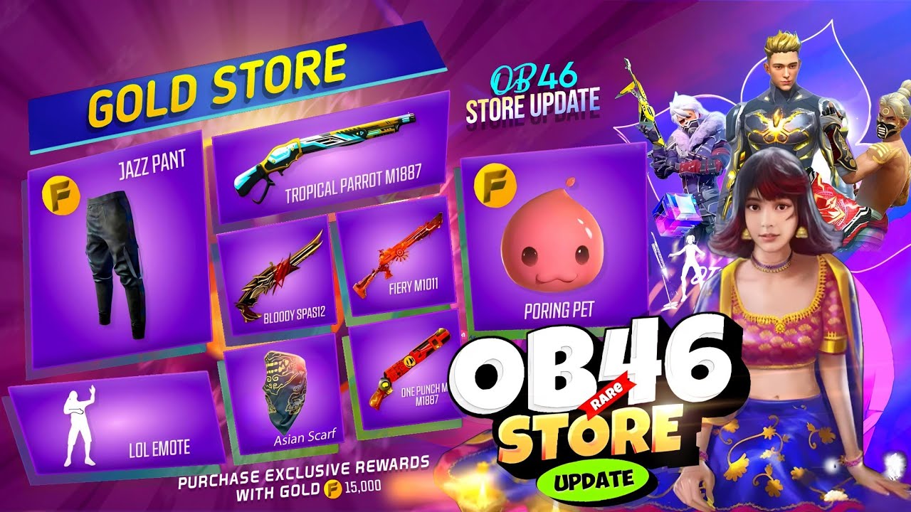 GOLD STORE IN OB46 UPDATE 😮💥 | FREE FIRE NEW EVENT | FF NEW EVENT | NEW ...
