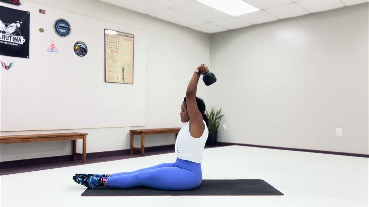 L Sit Kettlebell Overhead Extension - YouTube