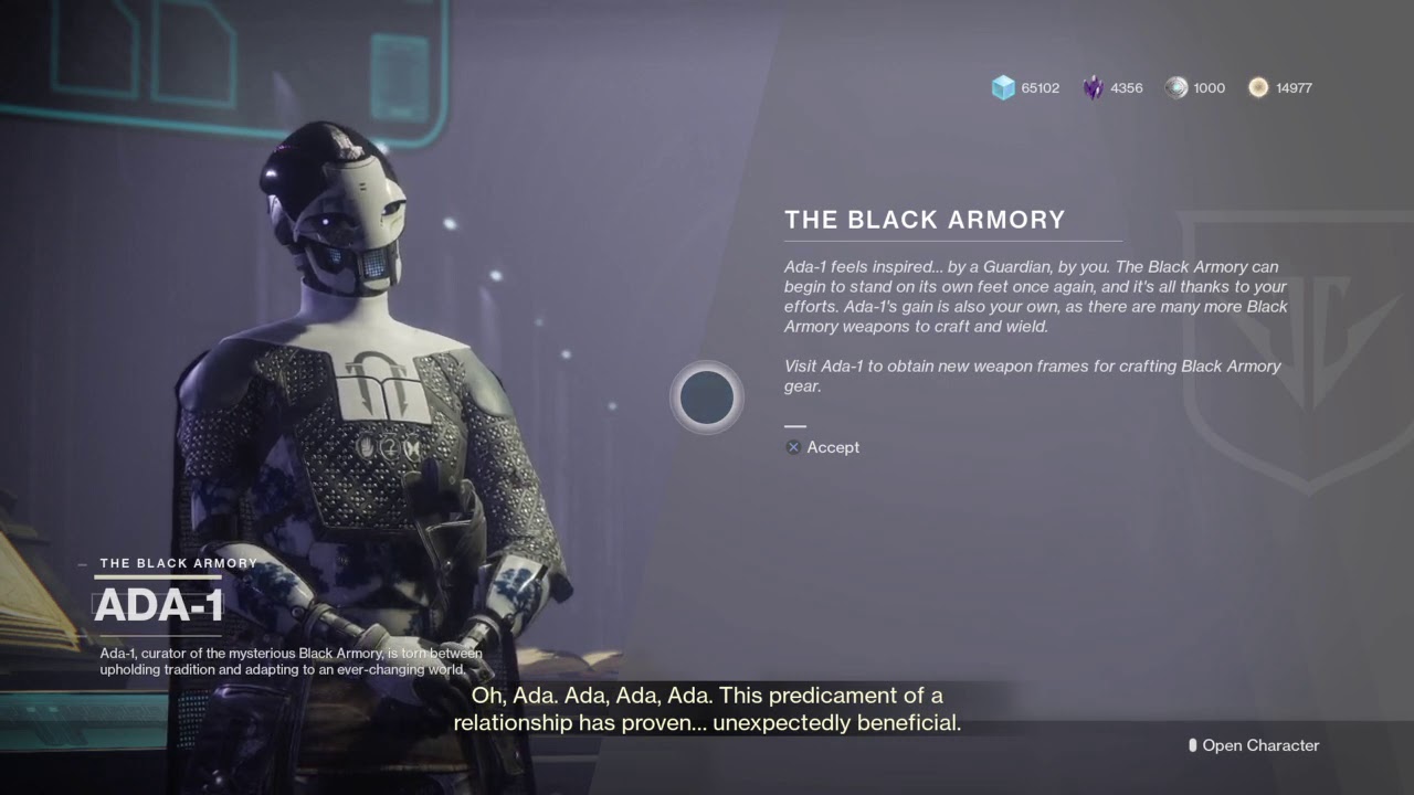 The Black Armory | Machine Gun Frame (Forged): Speak to Ada-1 | Season ...
