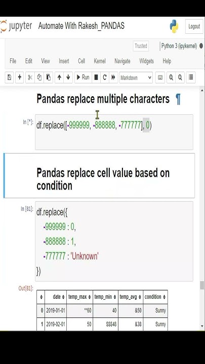 Pandas Replace Cell Value Based on Condition - YouTube