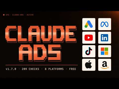 claude-ads 1.7 is live. Free Claude Code skill that audits 8 ad platforms.