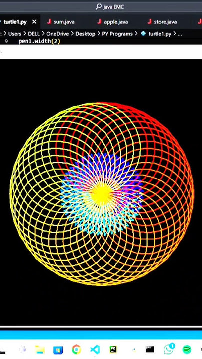 Hypnotic Turtle graphics 🌀🍄#coding #cool #python #satisfying #turtle #satisfying - YouTube