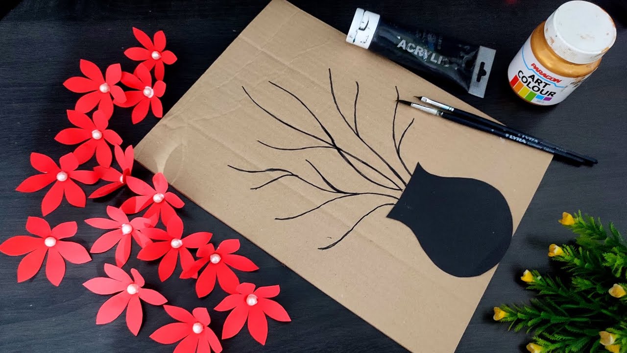 Unique wall hanging craft | Paper craft for home decor | Paper flowers ...