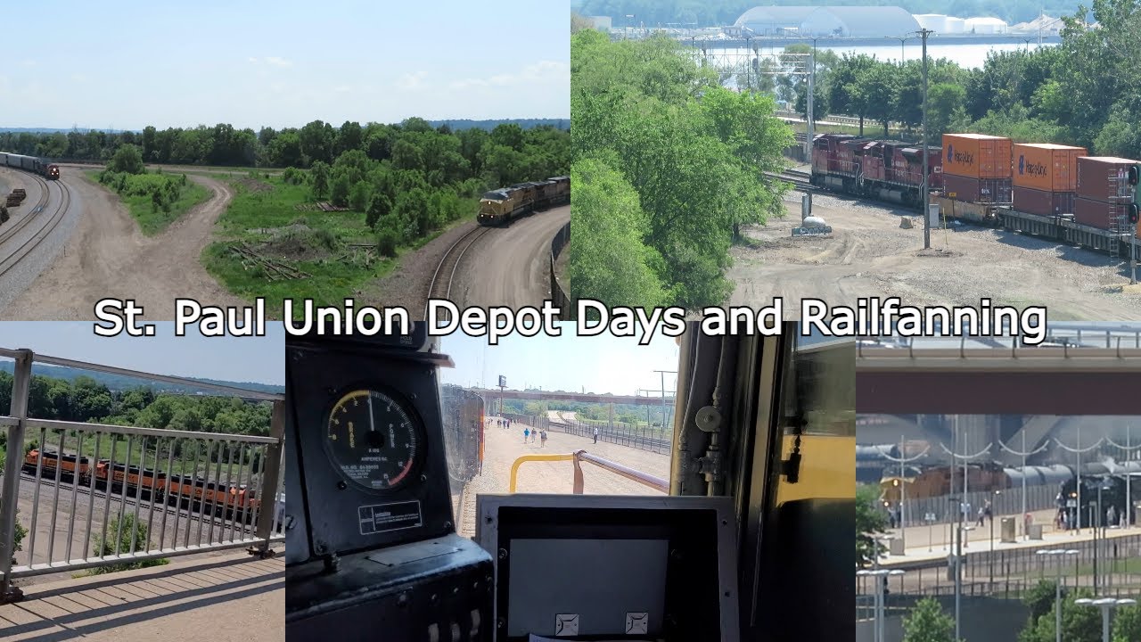 St. Paul Union Depot Train Days and Railfanning! UP Triclops, 3 Geeps ...