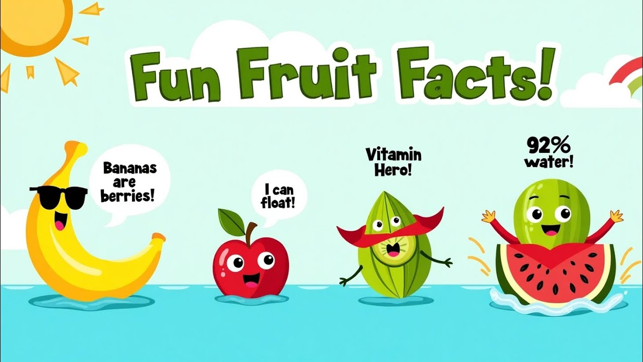 Fun fruit facts . ABC of fruits and learning video for nursery students ...