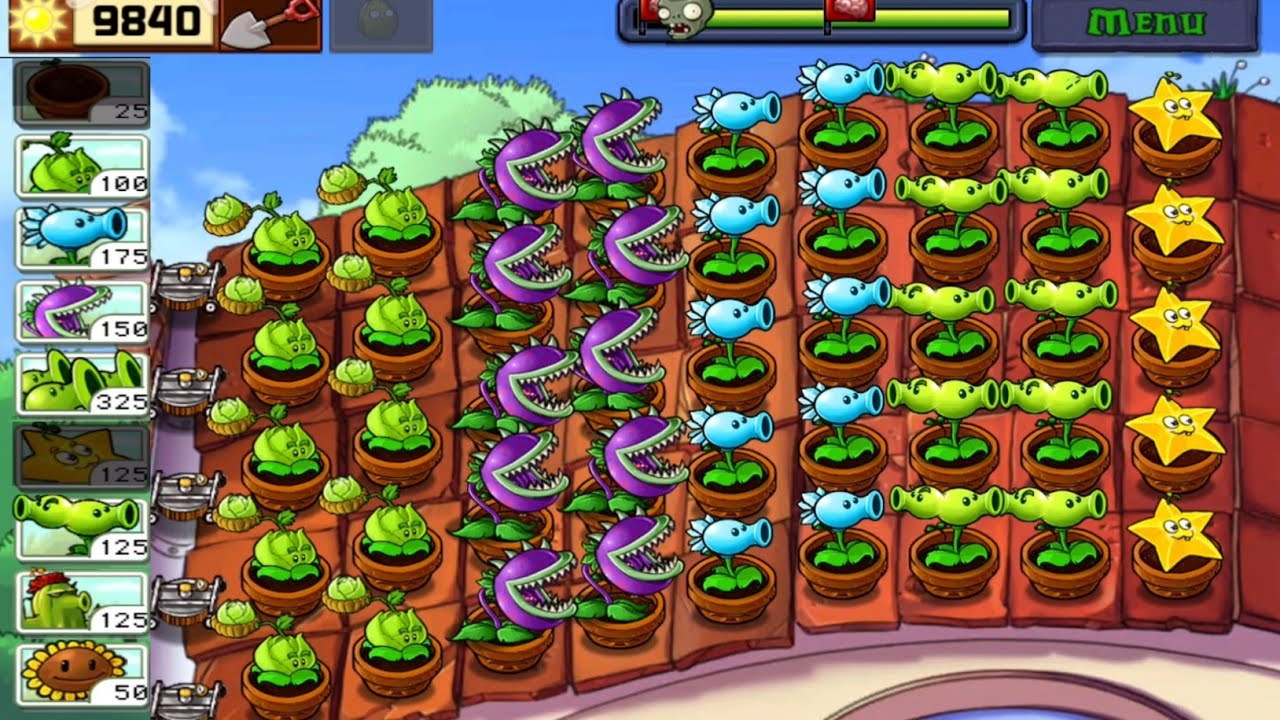 Plants vs Zombies | pvz gameplay2 adventure roof completed | pvz ...