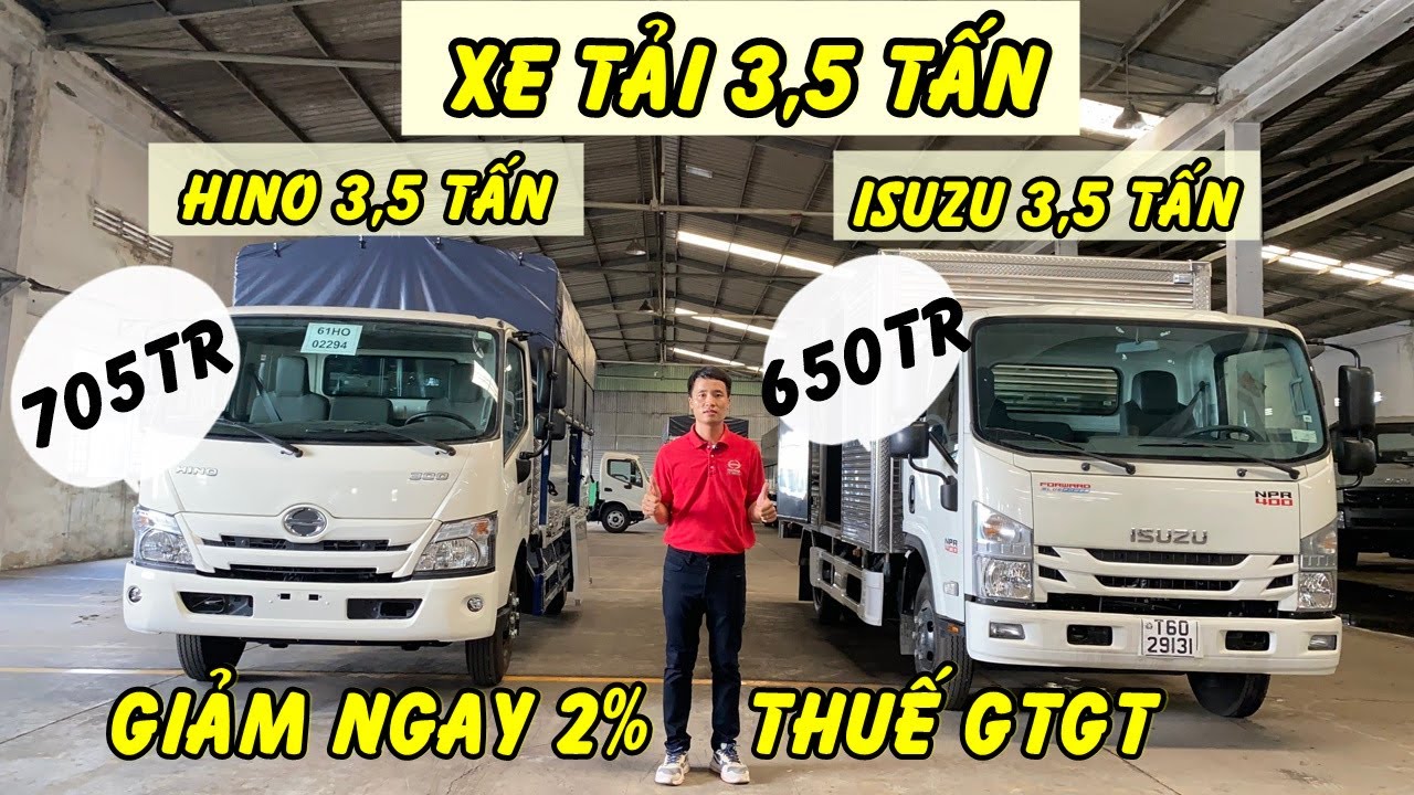 So sánh Isuzu 3T5 với Hino 3T5 | So sánh Isuzu NPR400 3T5 với xe Hino ...