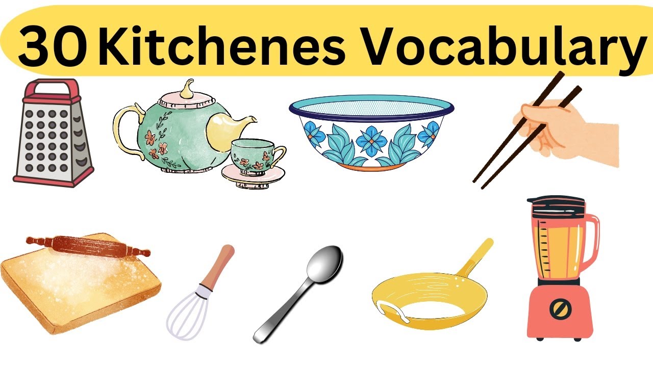 Kitchen Vocabulary in English / Kitchen Items / Kitchen Utensils names ...