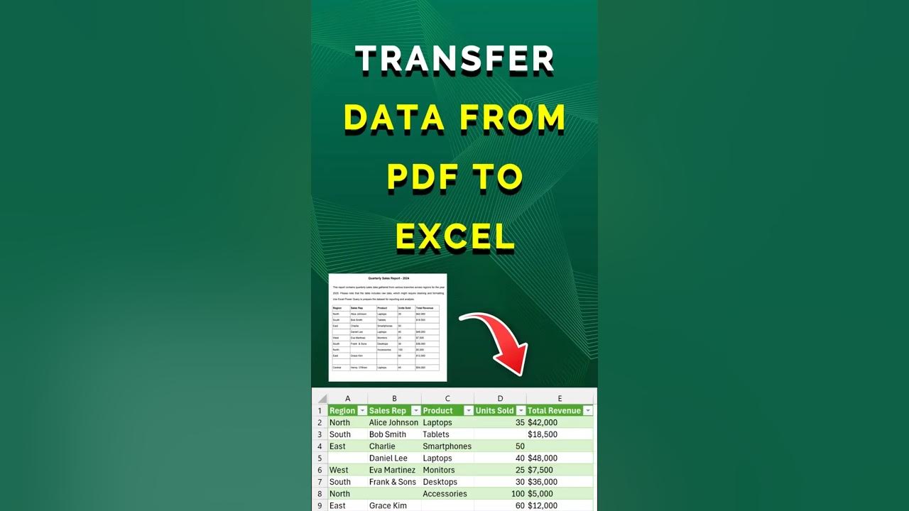 Transfer Data from PDF to Excel - YouTube