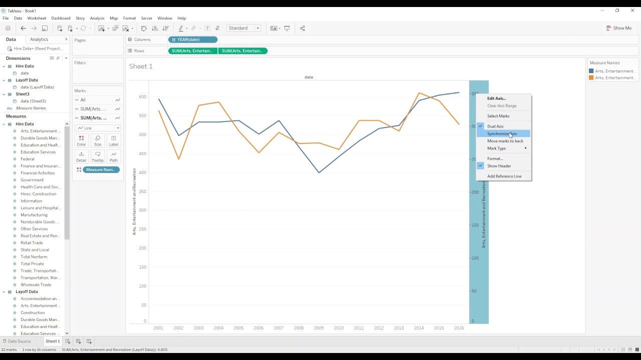 4 Displaying 2 line graphs on one sheet - YouTube