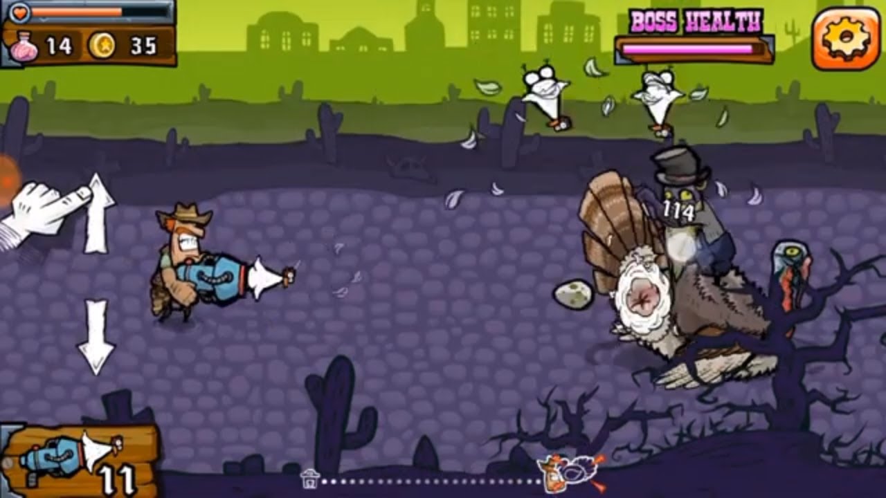 Zombie West Walkthrough Giant Turkey Boss - YouTube