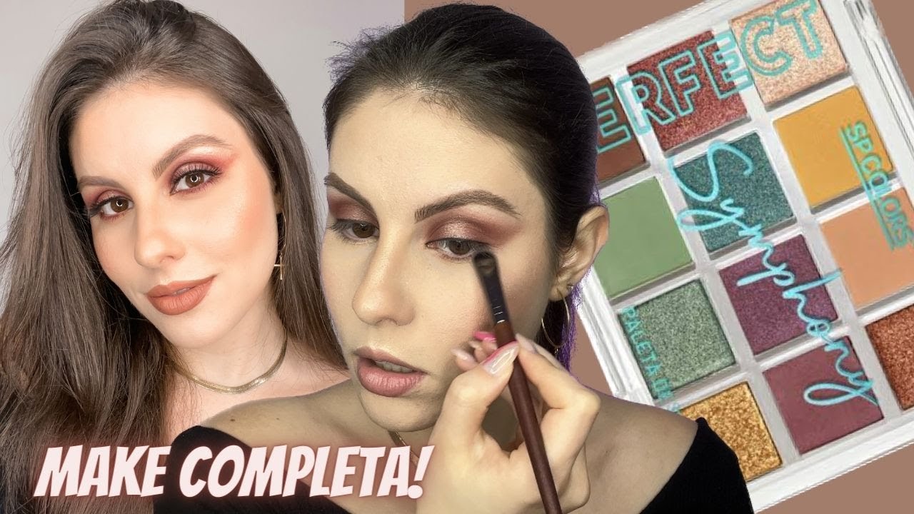 MAQUIAGEM com TONS TERROSOS | make iniciante - YouTube