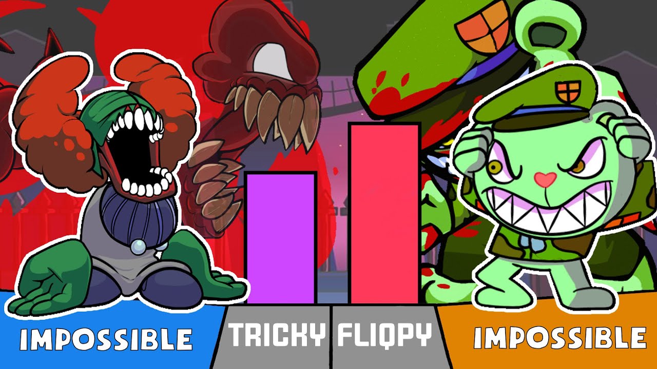 FNF Comparison - Tricky The Clown VS Fliqpy Power Levels - Friday Night ...