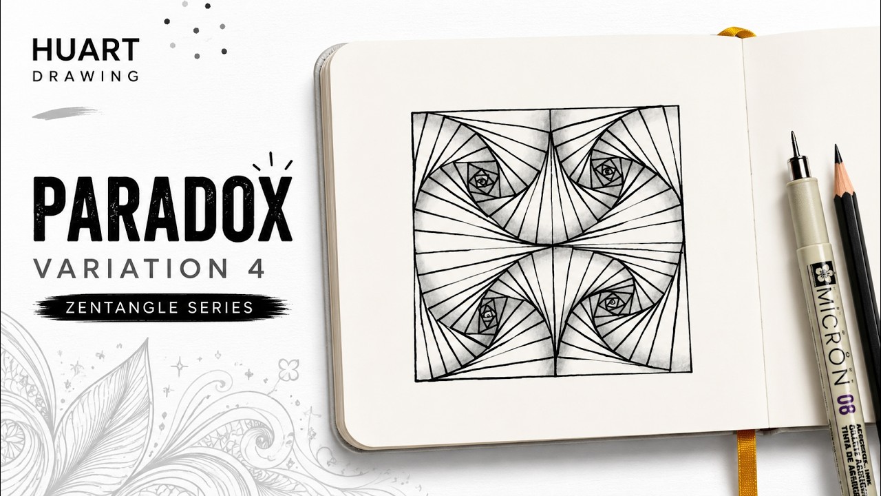 PARADOX Zentangle Pattern – Variation 2 | Relaxing Grid Drawing - YouTube